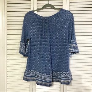 Como Blu | Tops | Como Blu Boho Blue Top | Poshmark